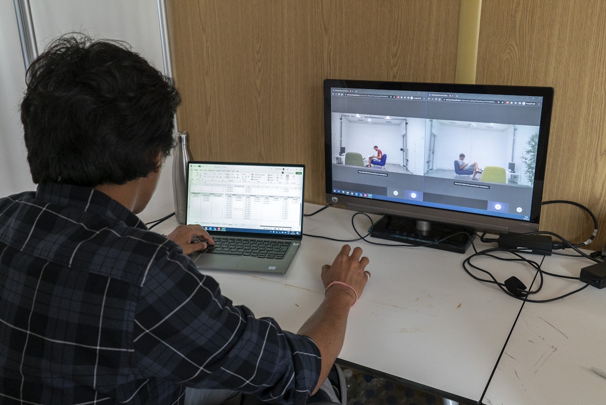 A laboratory for testing comfort, with people inside